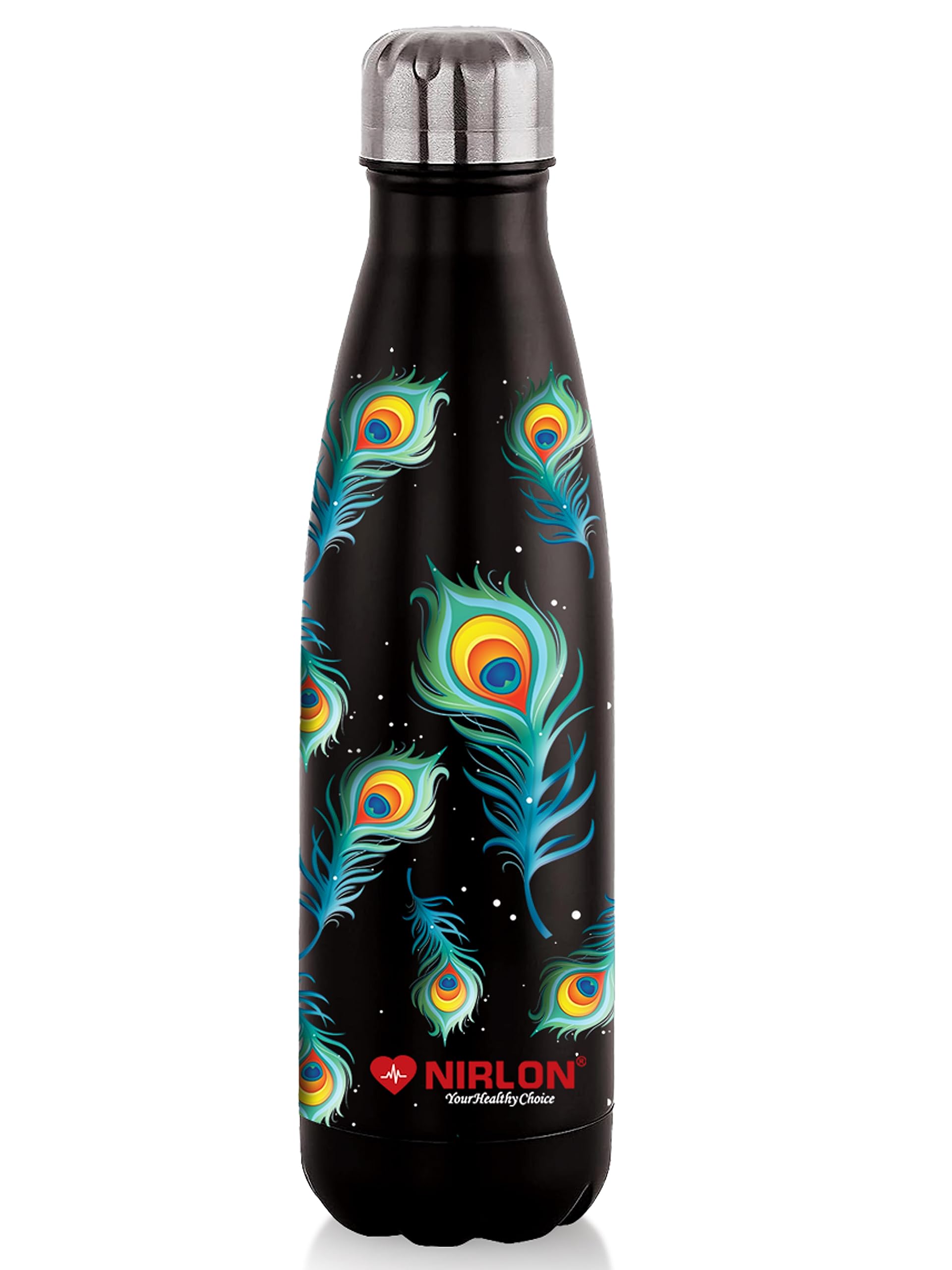 NIRLON Cola Black Mor Pankh Stainless Steel Double Wall Vaccum ...
