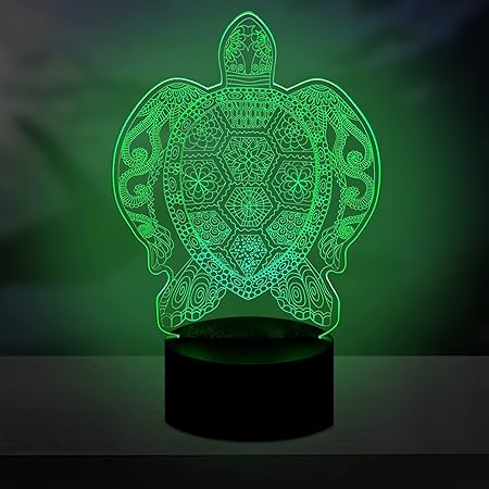 Amazon.com: Cirkooh Sea Turtle 3D Optical Illusion Lamp 7 Colors Change ...