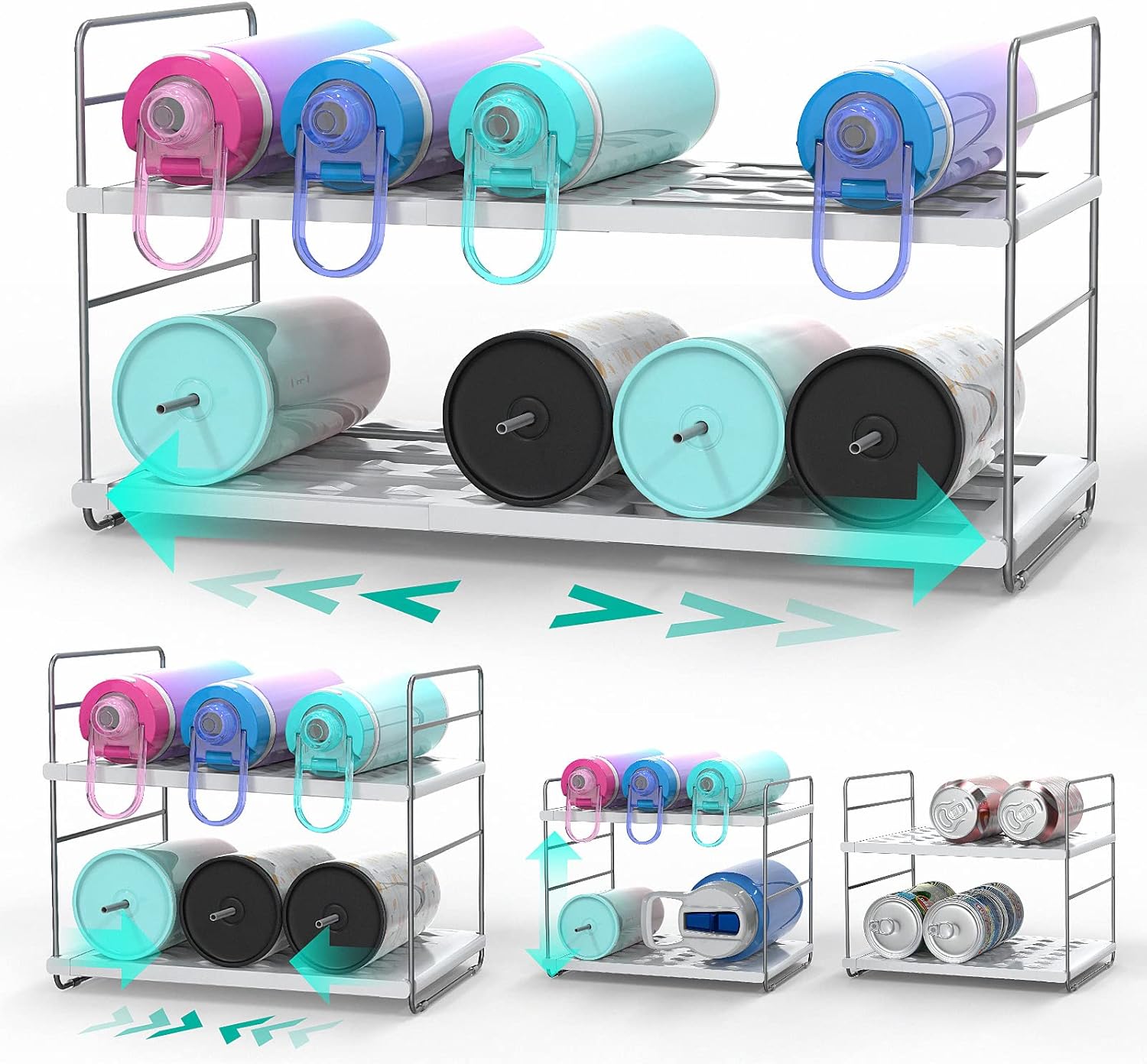 Amazon.com: INVOCOO Expandable Water Bottle Organizer, Leligooli 2 ...