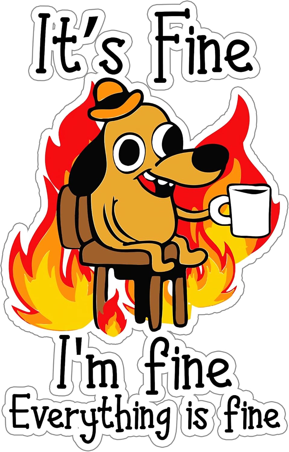 Amazon.com: It's Fine I'm Fine Everything Is Fine Funny I'm fine dog ...