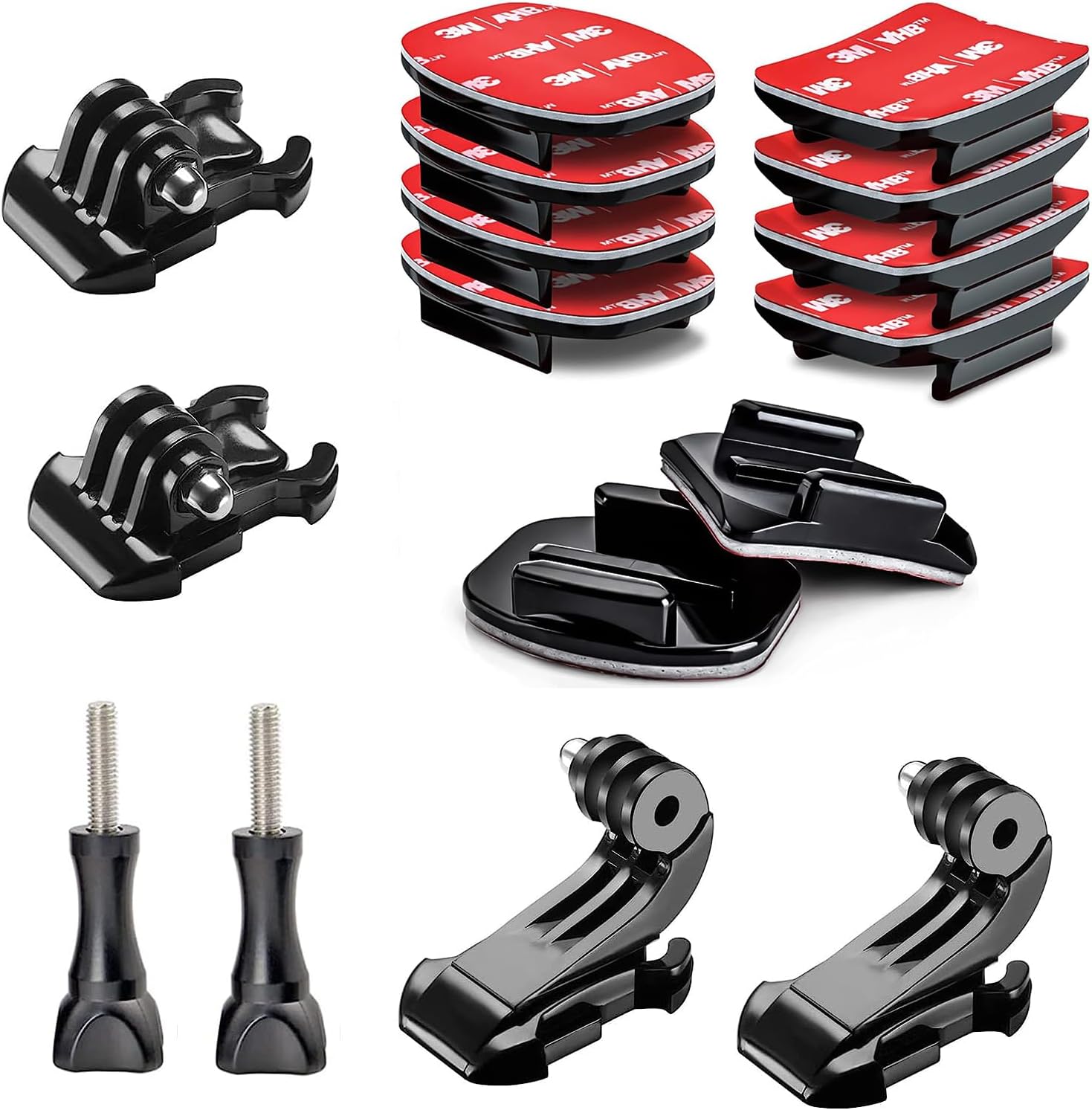 Helmet Adhesive Sticky Mounts and Buckle and Thumb Screws Accessory Kit ...
