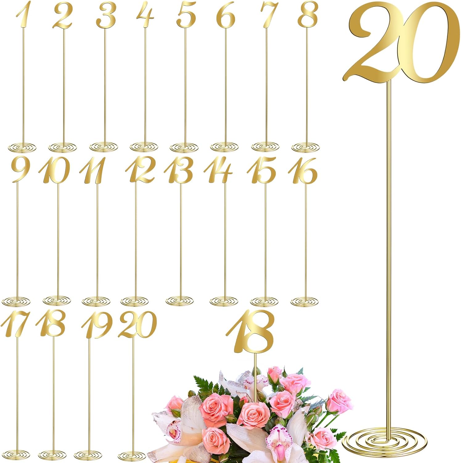 Amazon.com: Therwen 20 Pcs Metal Table Numbers 1-20 Table Numbers for ...