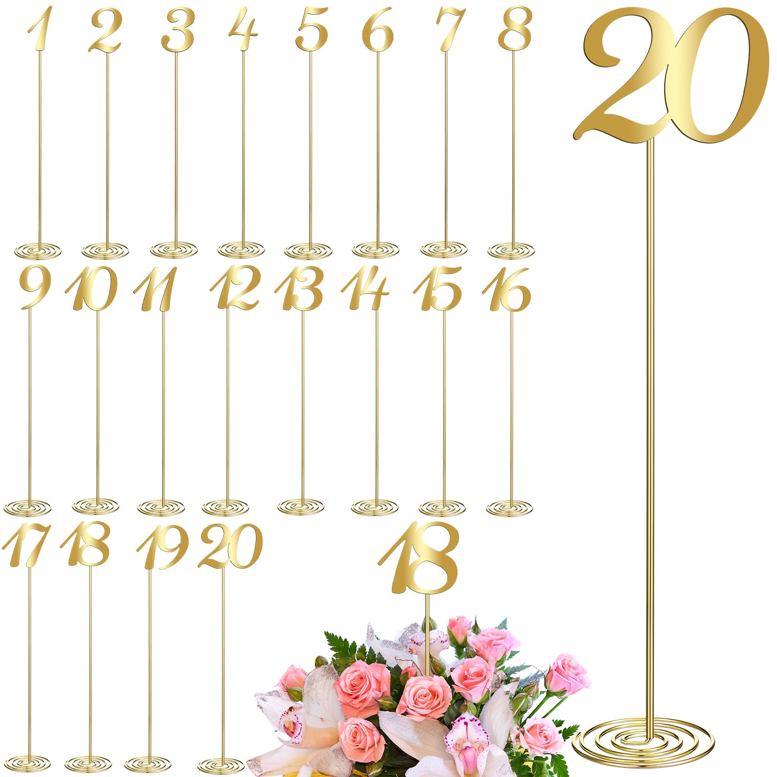 Amazon.com: Therwen 20 Pcs Metal Table Numbers 1-20 Table Numbers for ...