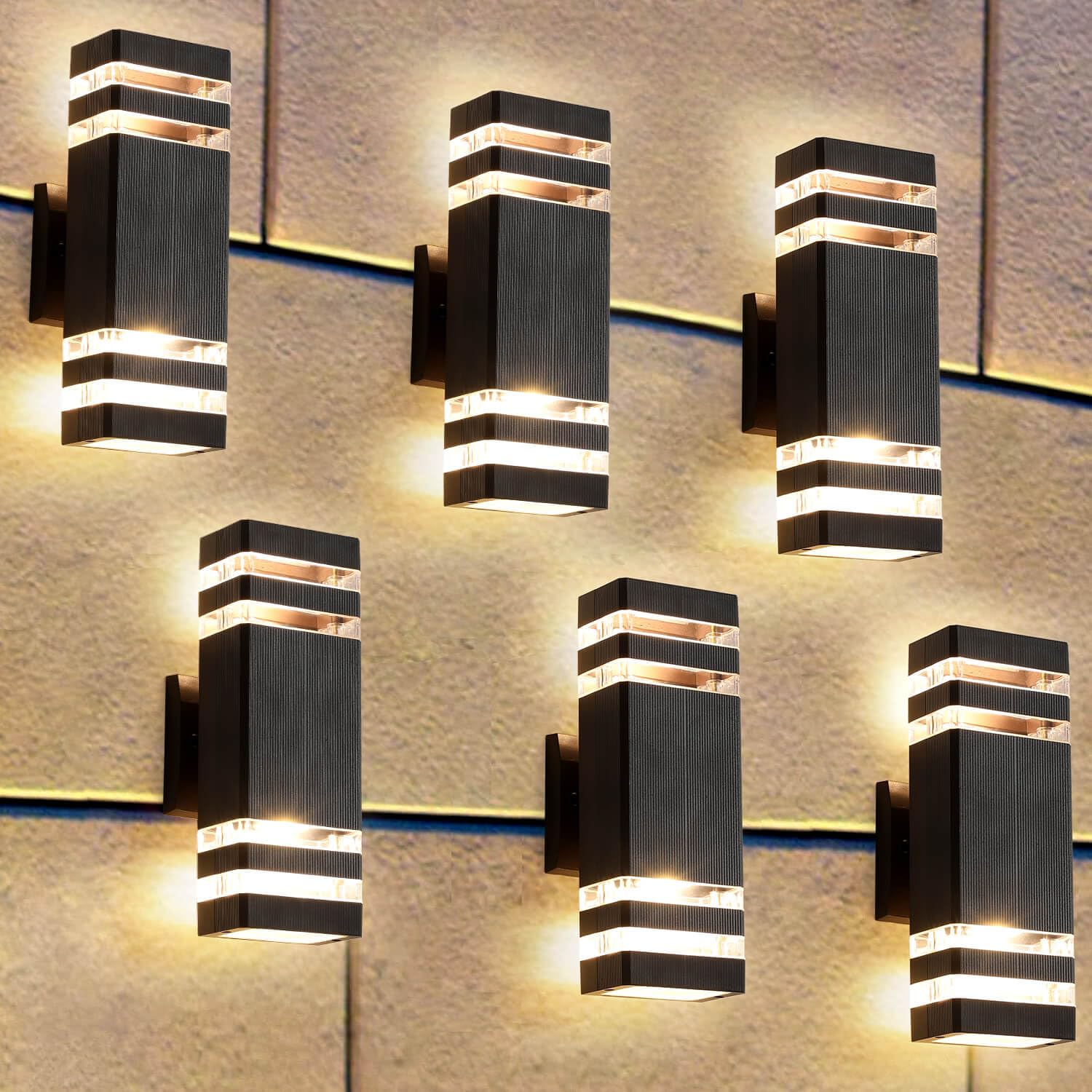 Amazon.com: ZSMAIKU 6 Pack Up and Down Outdoor Lights Exterior Wall ...