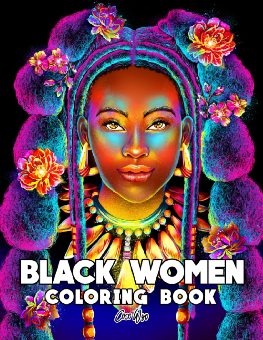 Black Women: Adults Coloring Book with Beautiful Hairstyles and Outfits ...