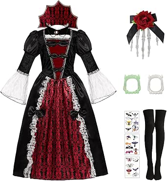 Kids Vampire Costume for Girls Halloween Costumes Toddler Medieval ...