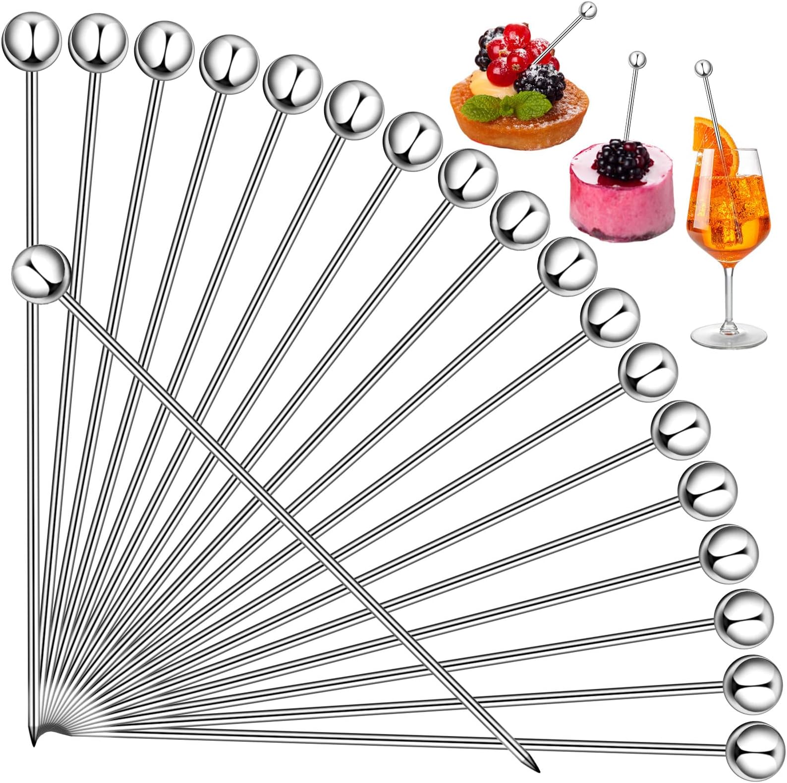 Amazon.com | FoldTier 100 Pcs Halloween Stainless Steel Cocktail Picks ...