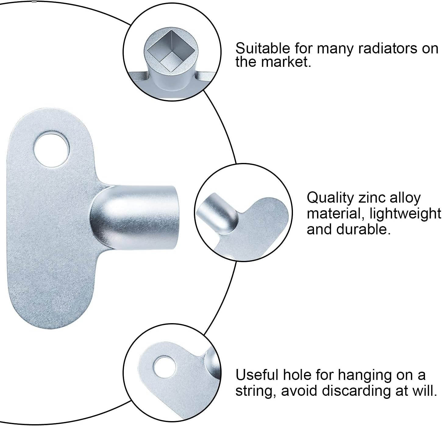 Radiator Bleed Key,4 Pcs Radiator Valve Keys Zinc Alloy Solid Radiator ...