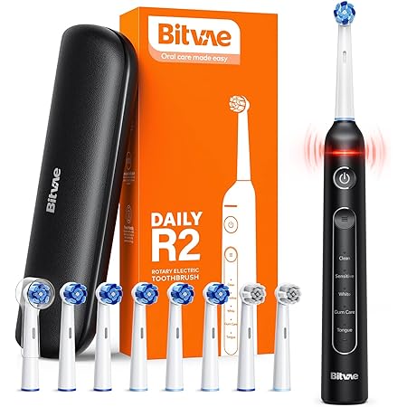 Amazon.com: Bitvae R2 Rotating Electric Toothbrush for Adults with 8 ...