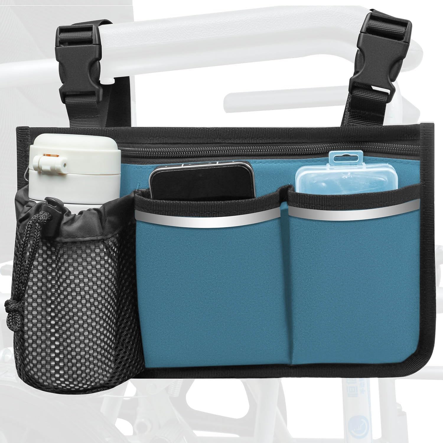 Amazon.com: FINPAC Wheelchair Side Storage Bag w/Cup Holder, Wheelchair ...