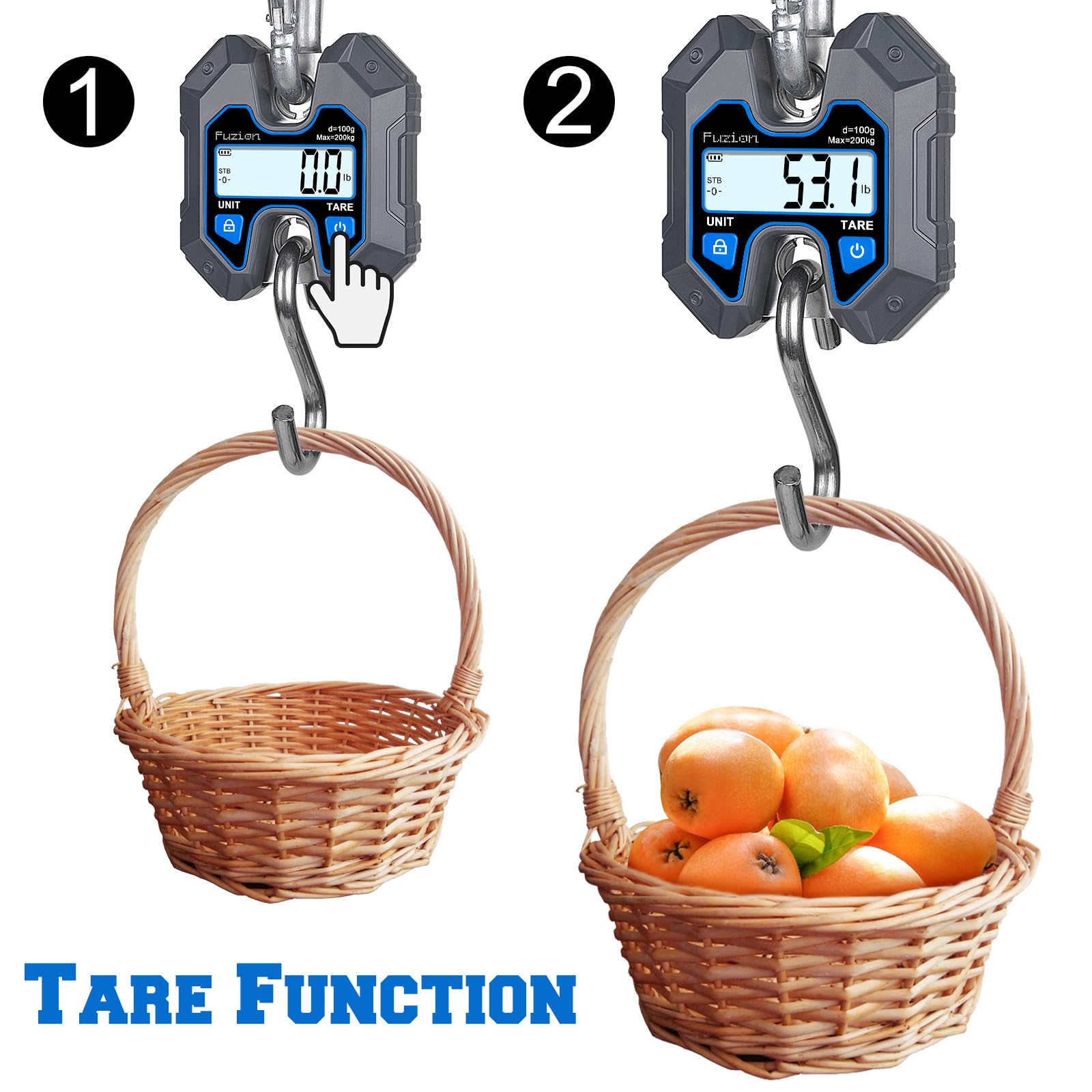 Deer Scale Fuzion Mini Crane Scale - Hanging Scale 440lb/200kg/1960N ...