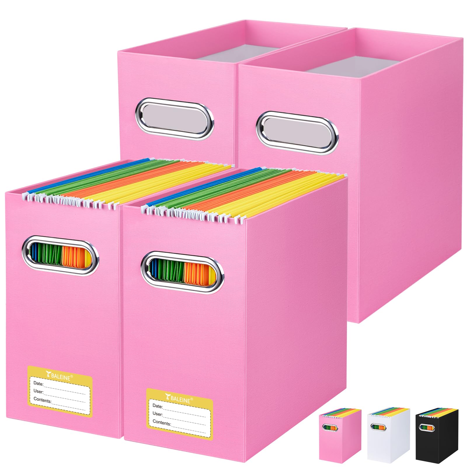 Amazon.com : BALEINE File Organizer, File Box with Handle, Cardboard ...