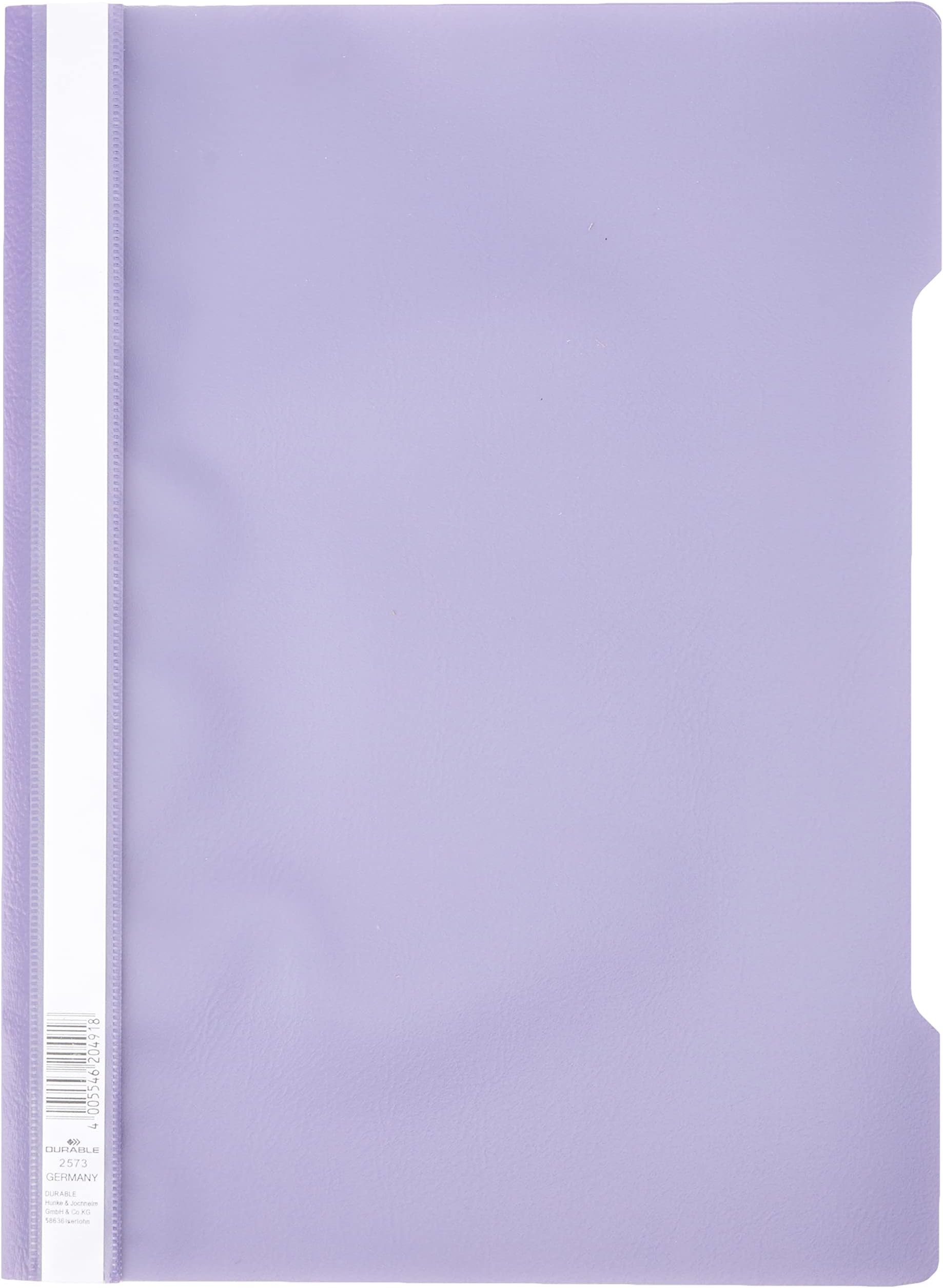 Durable 252312 Clear View Folder-Report File A4 PP, Purple - Pack of 25 ...