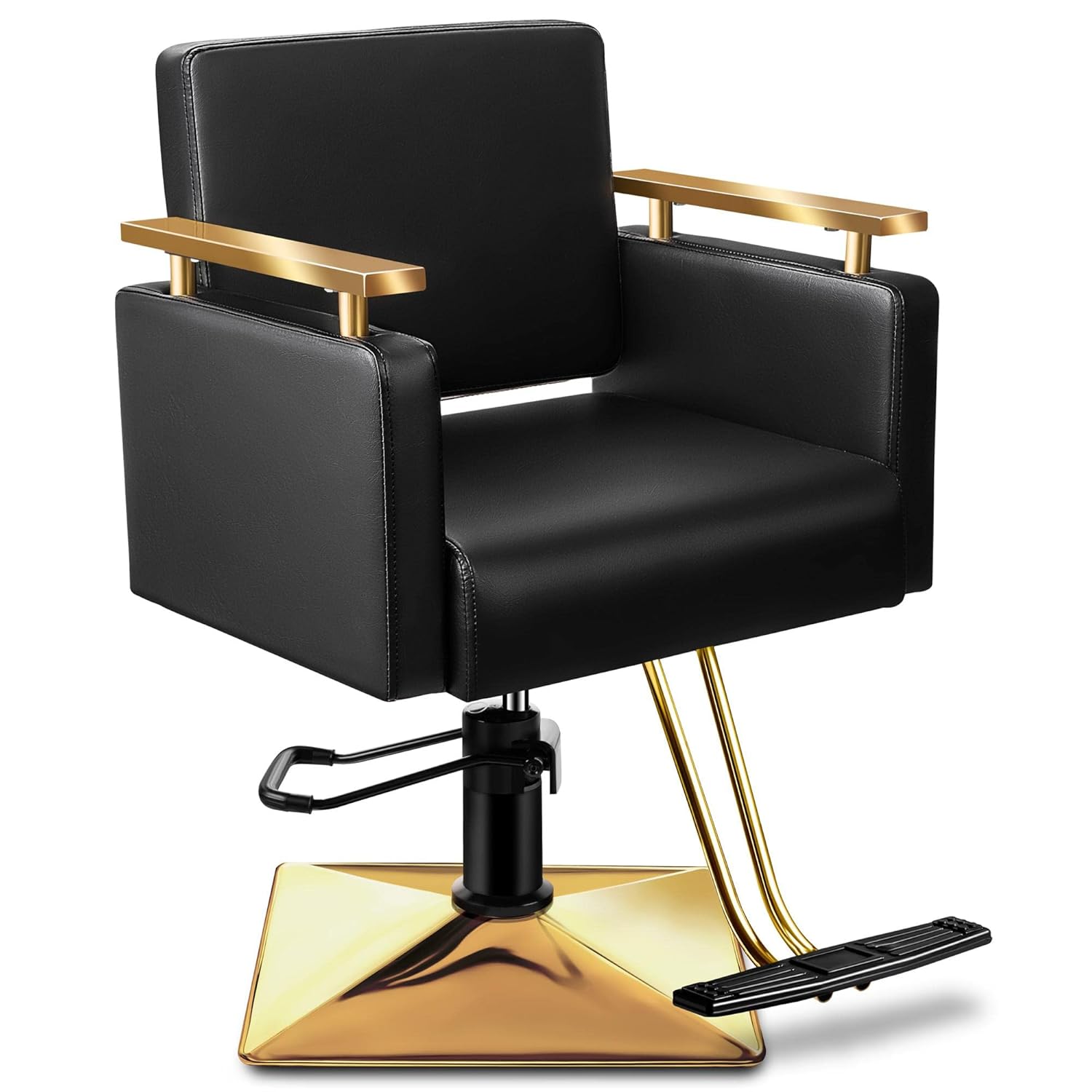Amazon.com: Baasha Black and Gold Salon Chair, Comfortable Stylist ...