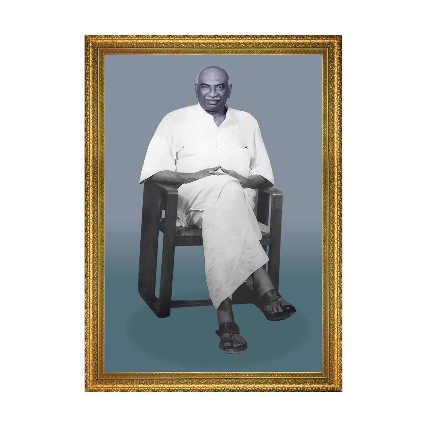 Auromeera King Maker Kamaraj Wall Photo Frame - Premium (Golden Framed ...