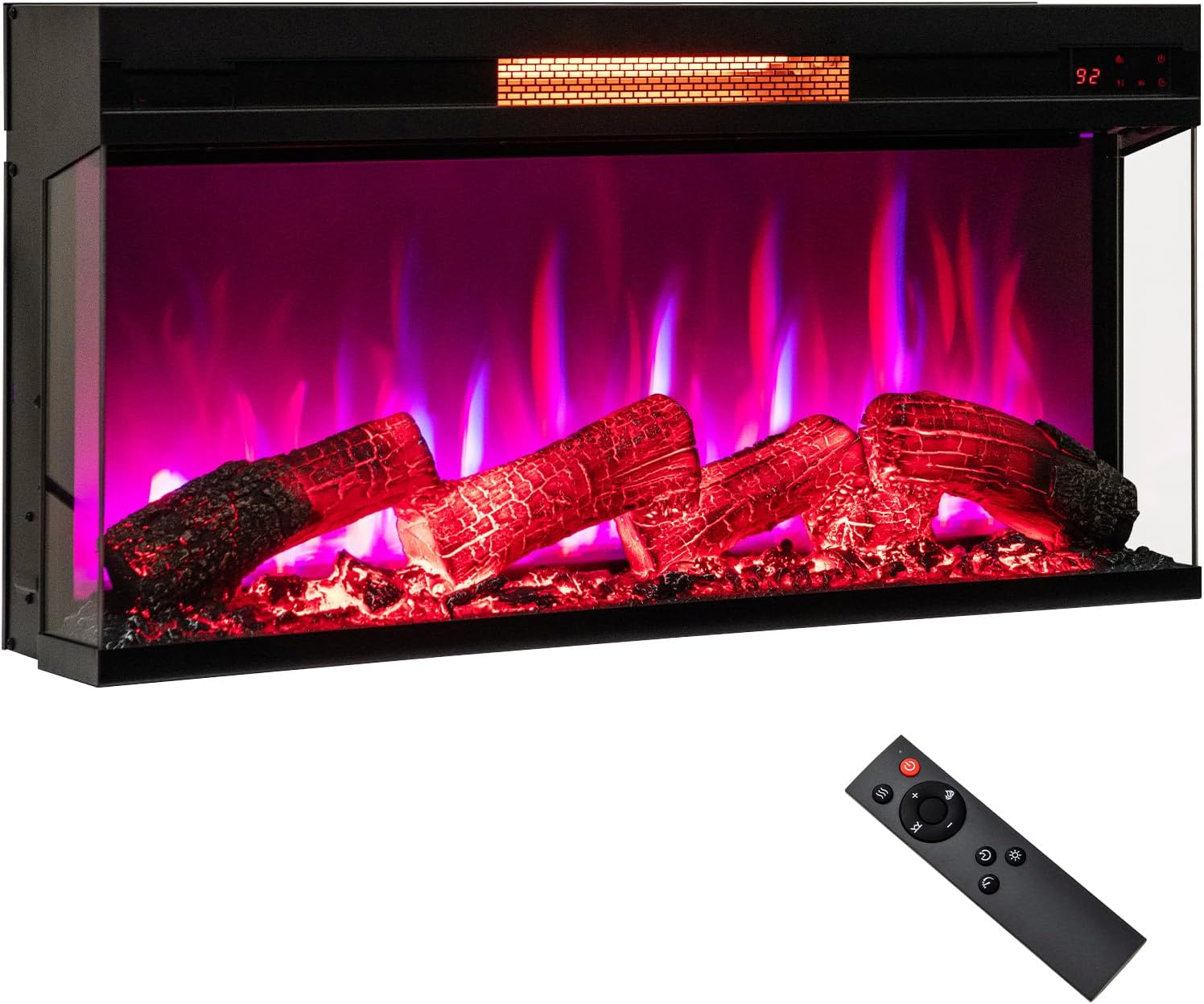 Amazon.com: RELAX4LIFE 36" 3-Sided Electric Fireplace Insert, 1500W ...