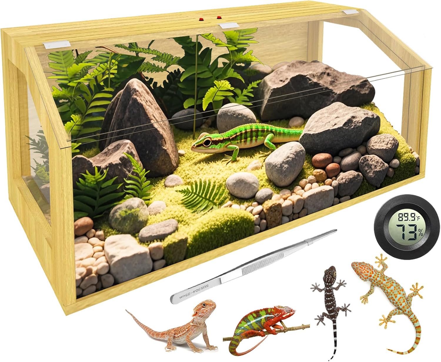 Amazon.com : 30 Gallon Bearded Dragon Tank, Reptile Terrarium with ...
