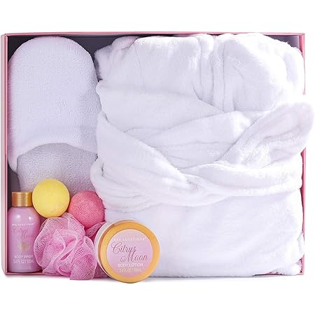 Amazon.com : Spa Bathrobe and Slippers - Spa Luxetique Spa Gifts for ...