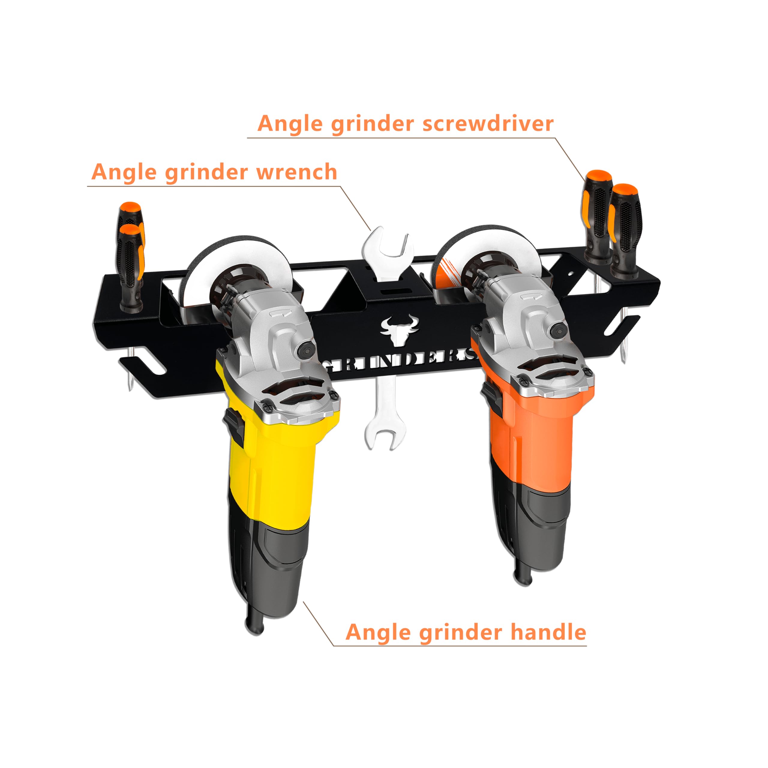 Angle Grinder Holder 2-Pack Angle Grinder Wall Mount Brackets - Steel ...
