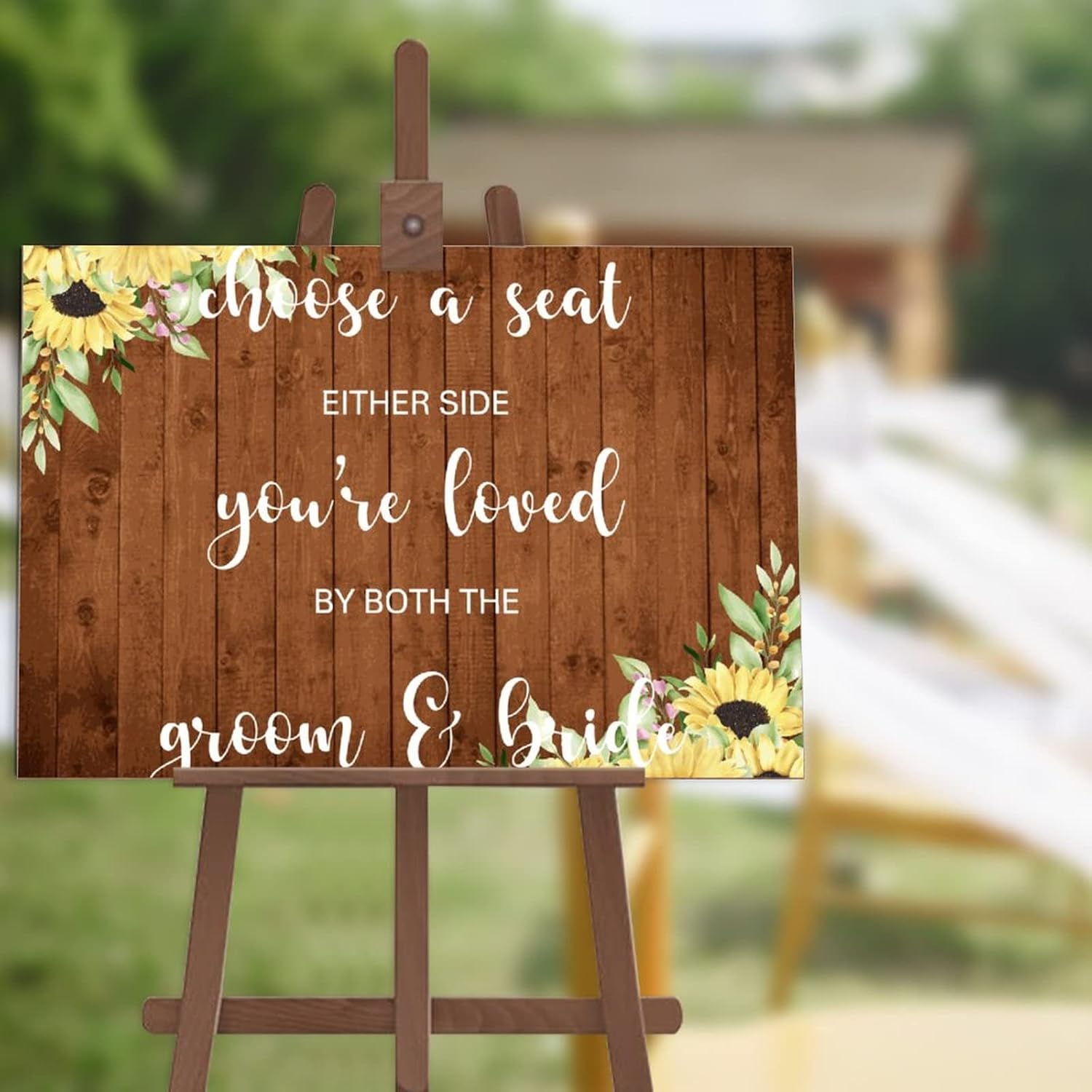 Amazon.com : Boho Wedding Sign Custom Wedding Date Mr&Mrs Wood Textured ...