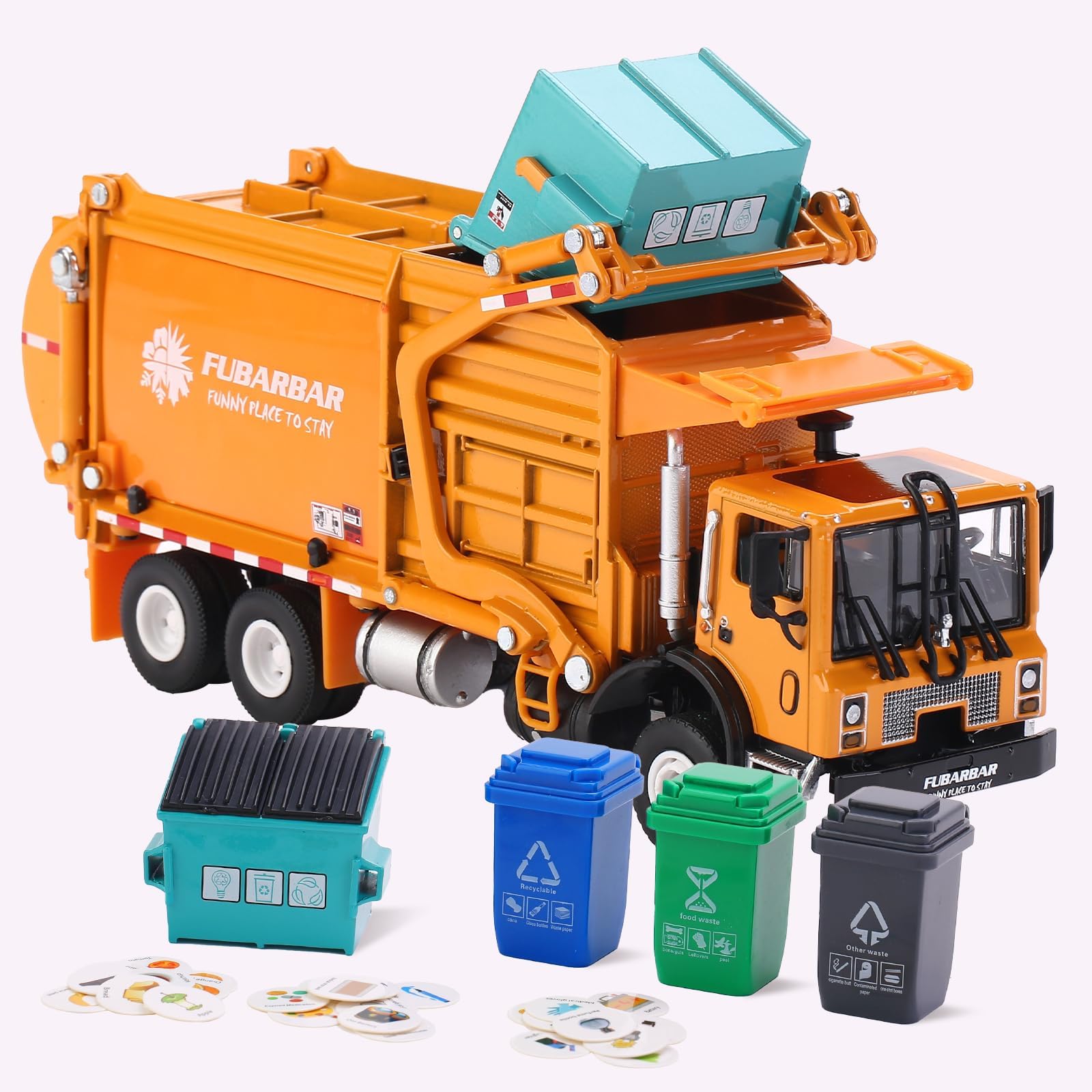 JOYIN 16" Large Garbage Truck Toys for Boys, Realistic Trash Truck Toy ...