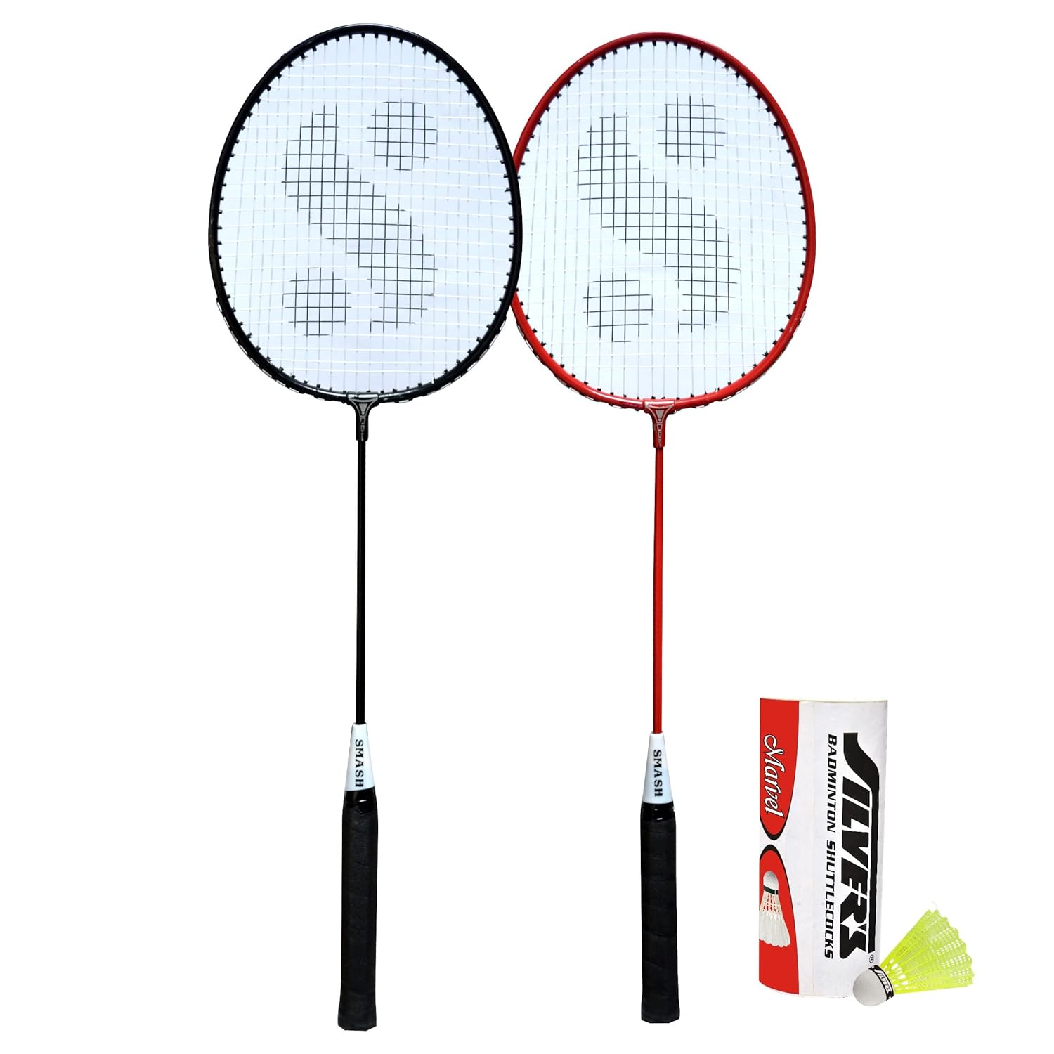 Buy Silver's Smash Combo-5 (2 Badminton Rackets, 3 Plastic Shuttlecock ...