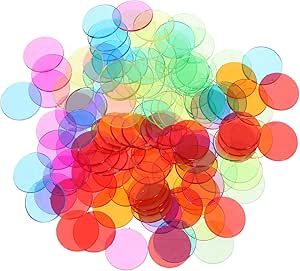 Alipis 120 Pcs Plastic Bingo Chips, Transparent Color Counting Chips ...