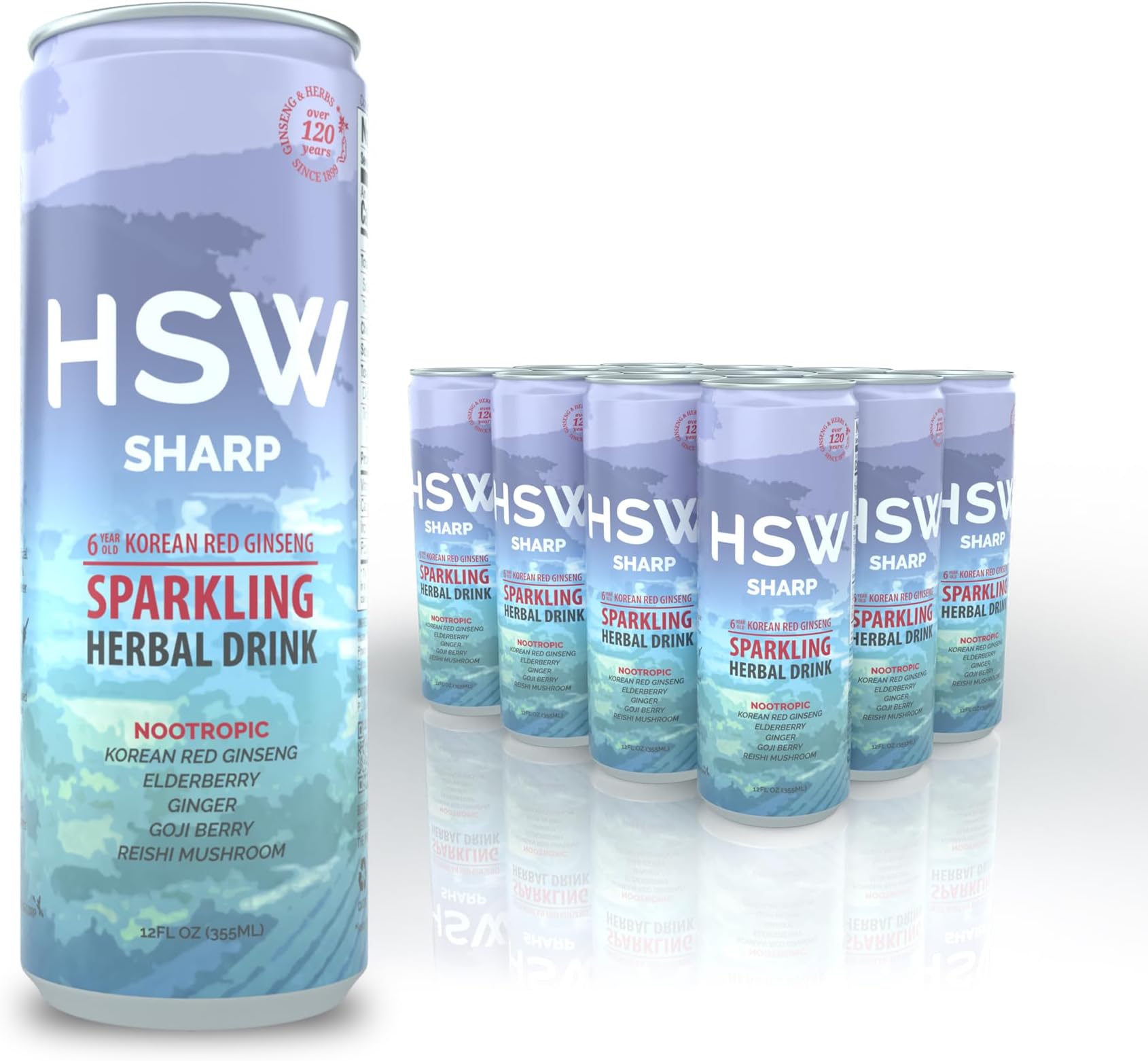 Amazon.com : HSW Sharp Korean Red Ginseng Sparkling Drink - Reishi ...