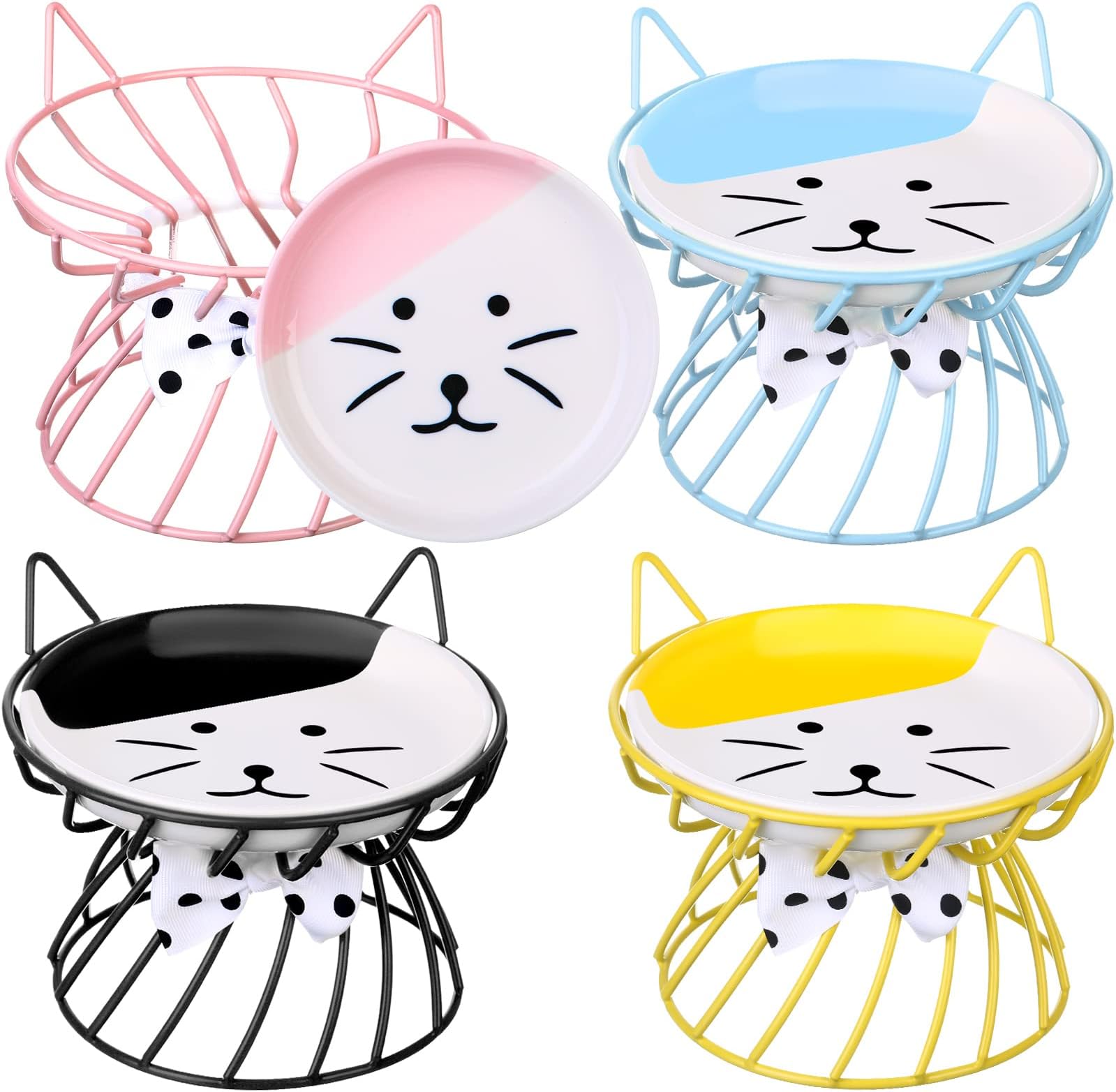Amazon.com: Whisker-Friendly Anti-Vomit Cat Plate,Cat Bowl-Raised Cat ...