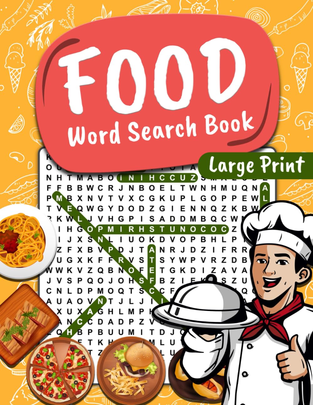 Food word search book: A collection of Wordfind Puzzles about Food and ...