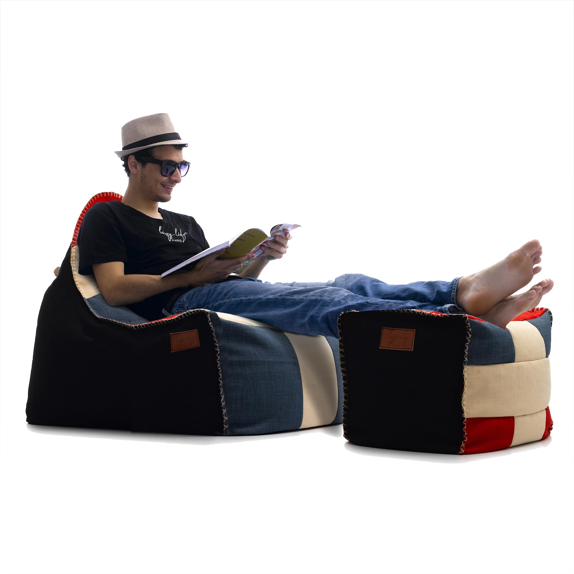 Amazon.com: LAZY LIFE PARIS Bean Bag Chair Cover (No Filler) Storage ...