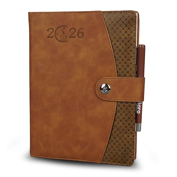 DIARO 2026 Premium Leather Daily Planner & Diary for Business ...