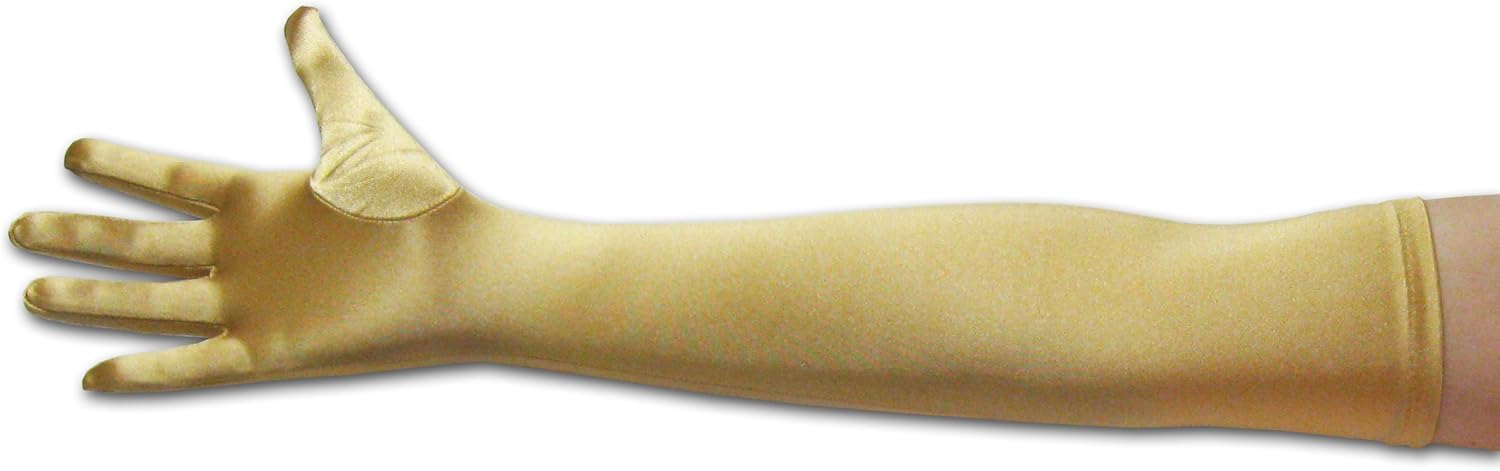 23" Adult Satin Opera Dress Gloves- Gold at Amazon Women’s Clothing ...