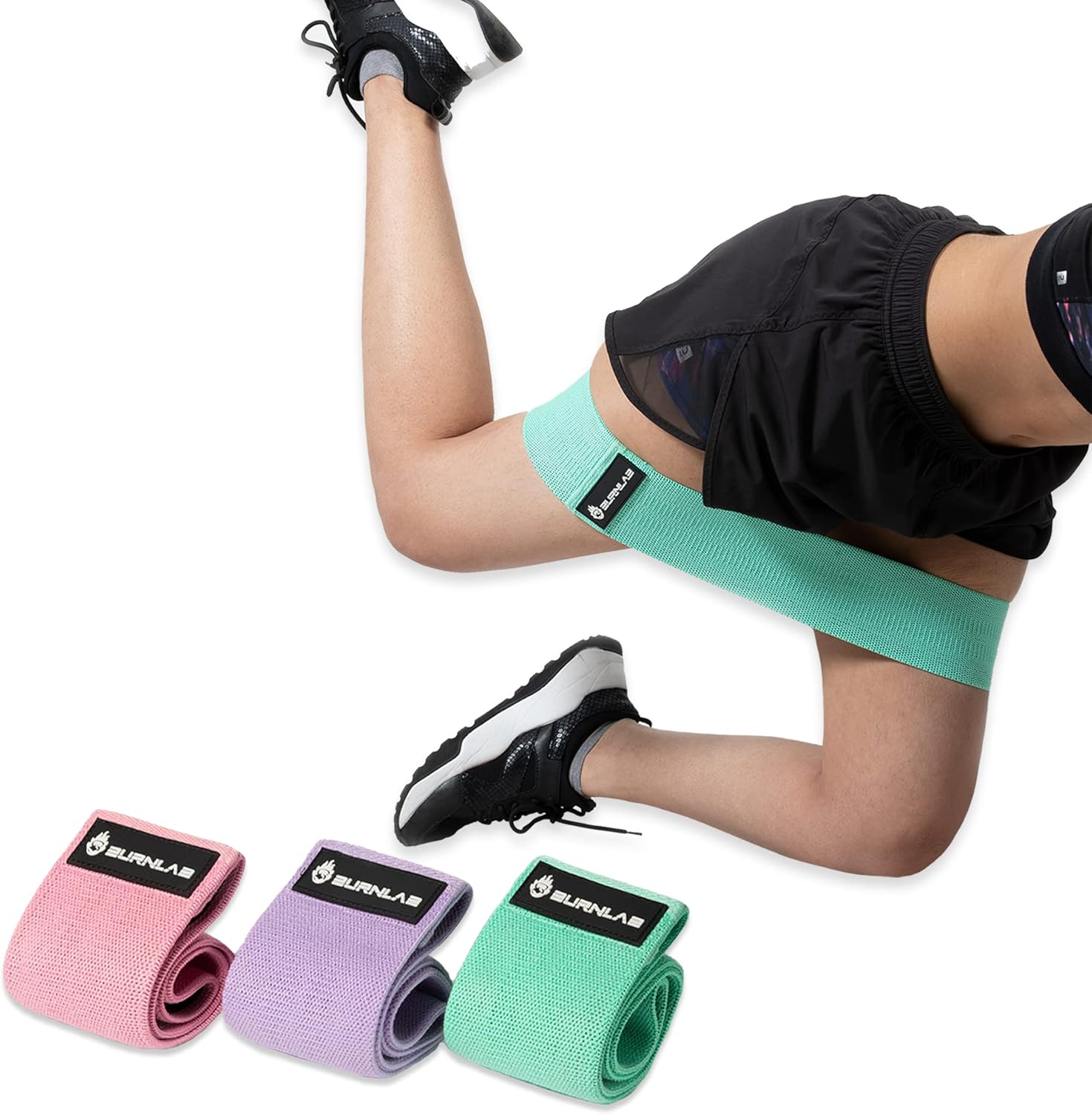 Amazon.com: BURNLAB Burnlab Anti Slip Fabric Resistance Bands (Set of 3 ...