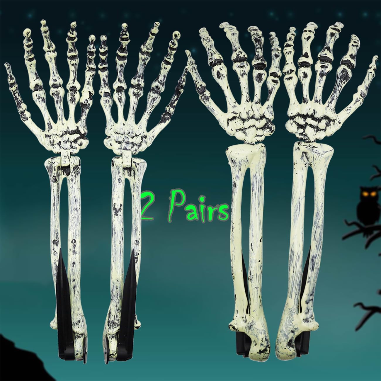 Amazon.com: Eyglajdd 4 Pack Skeleton Stakes Halloween Decorations Skull ...