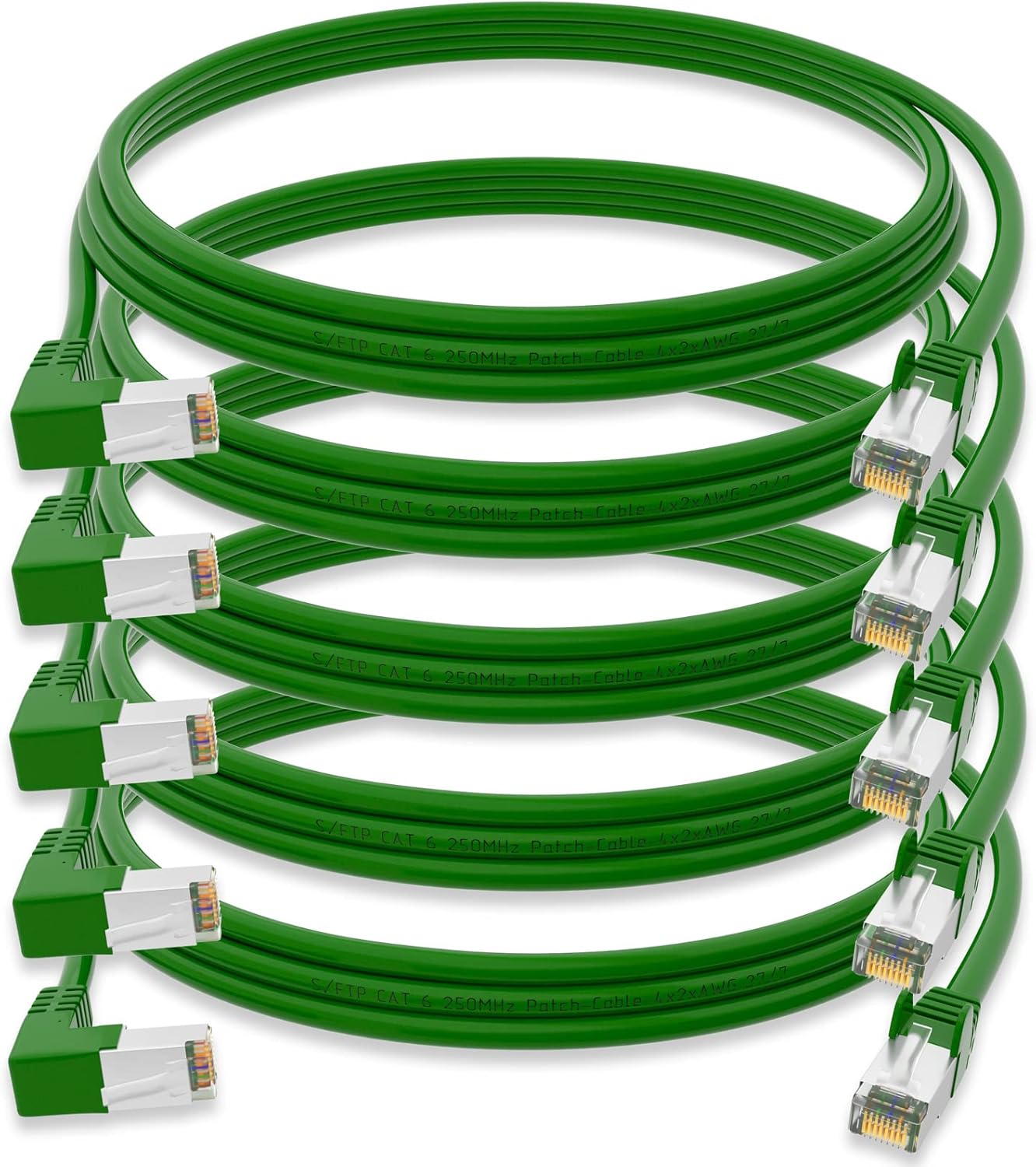 5x HB Dijital Ağı Kablo LAN Kablosu 90 ° Açı RJ45 Konnektör 0,25 m 25 ...