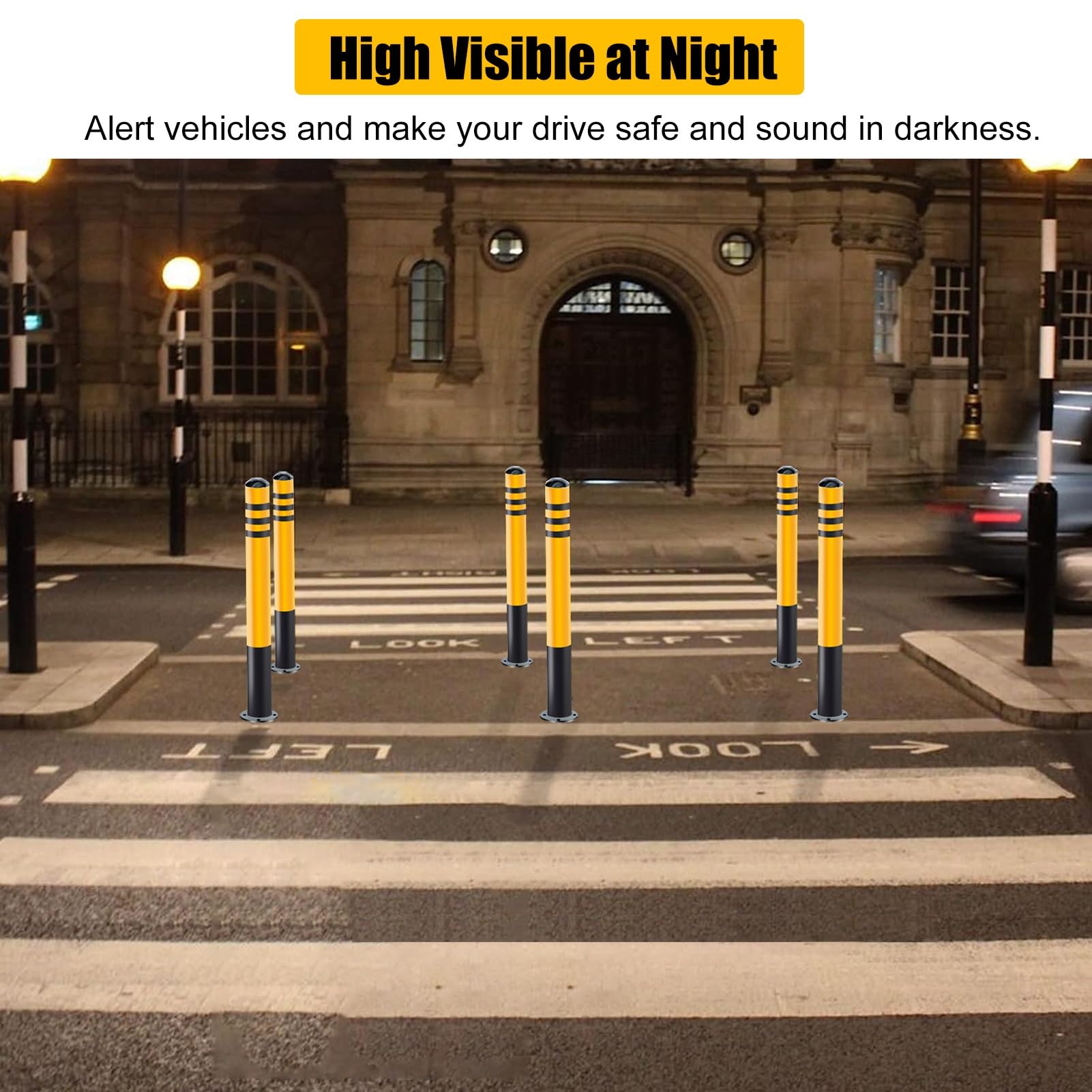 Driveway Security Post Set Of 2 Stainless Steel Parking Bollards With ...