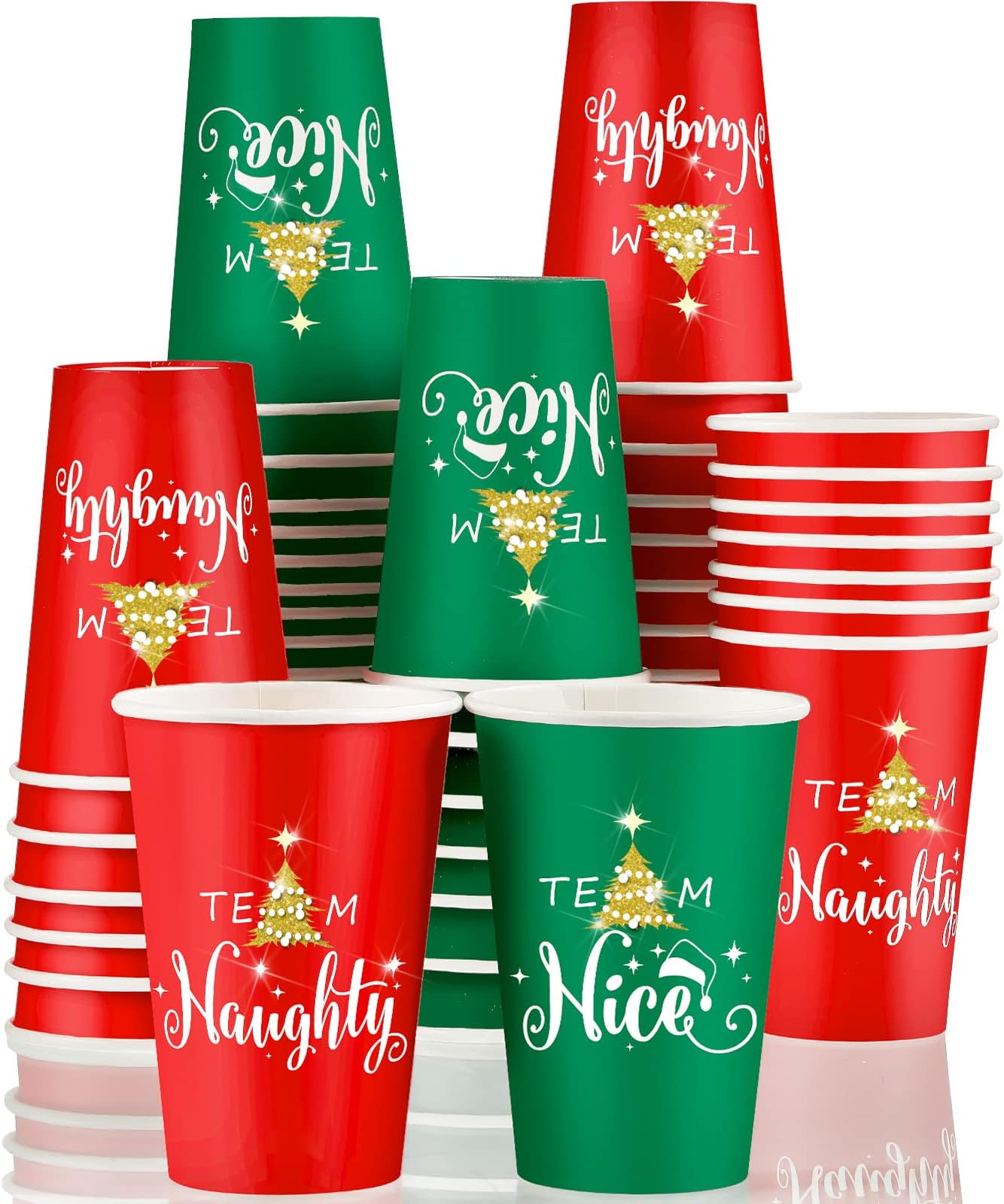 Amazon.com: 144 Pcs Christmas Cups 8 oz Holiday Assorted Paper Cups ...