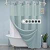 Amazon.com: eachope No Hook Boho Farmhouse Shower Curtain with Snap-in Liner Set,Linen Rustic ...