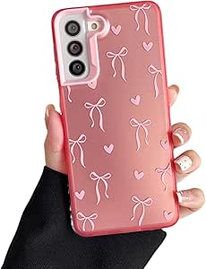 Amazon.com: ZTOFERA for Samsung Galaxy S21 5G Case,Cute Pink Ribbon Bow Tie Aesthetic Phone Case ...