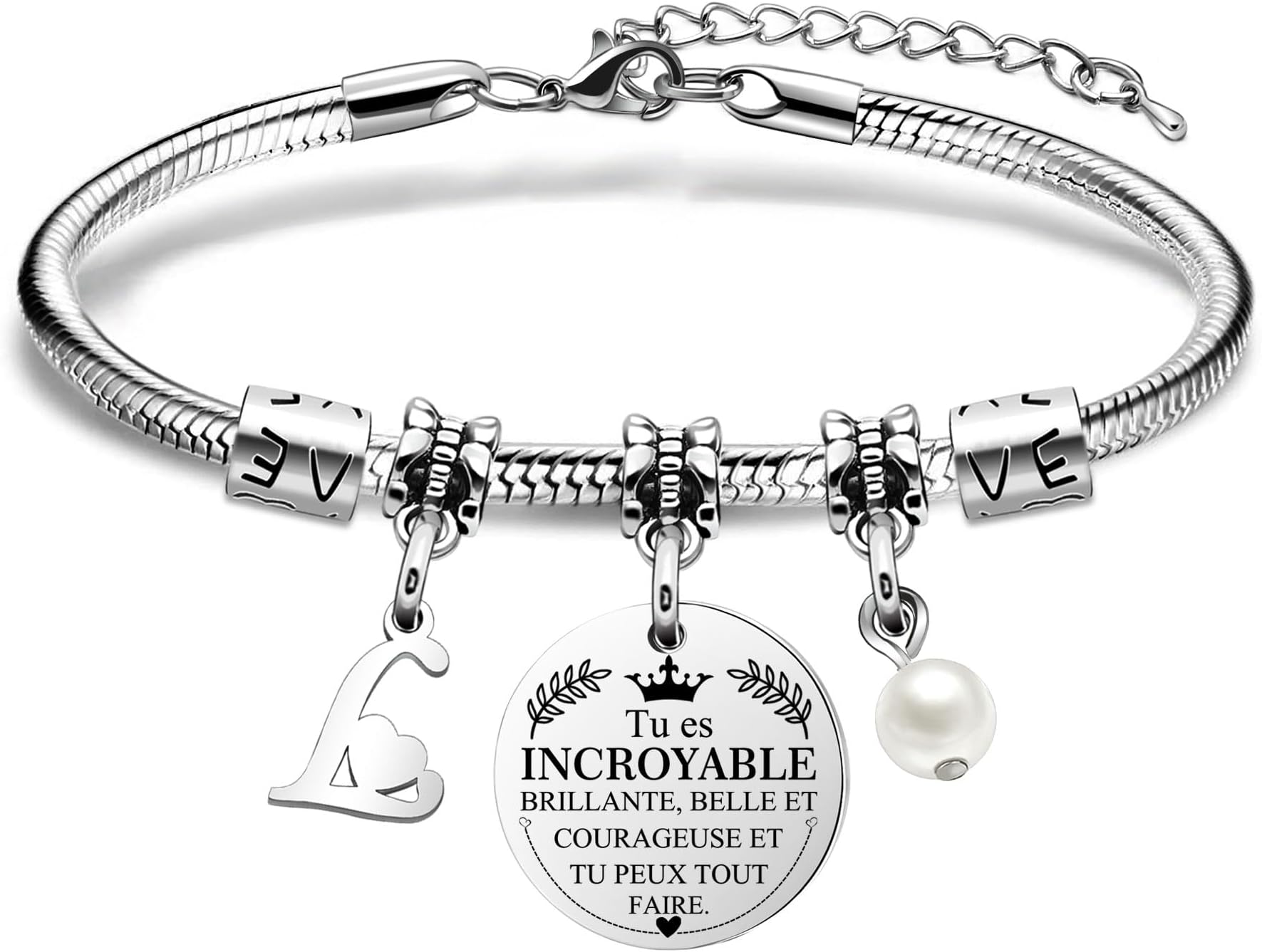 Lot de 2 bracelets pour femme, bracelets à maillons en acier inoxydable ...