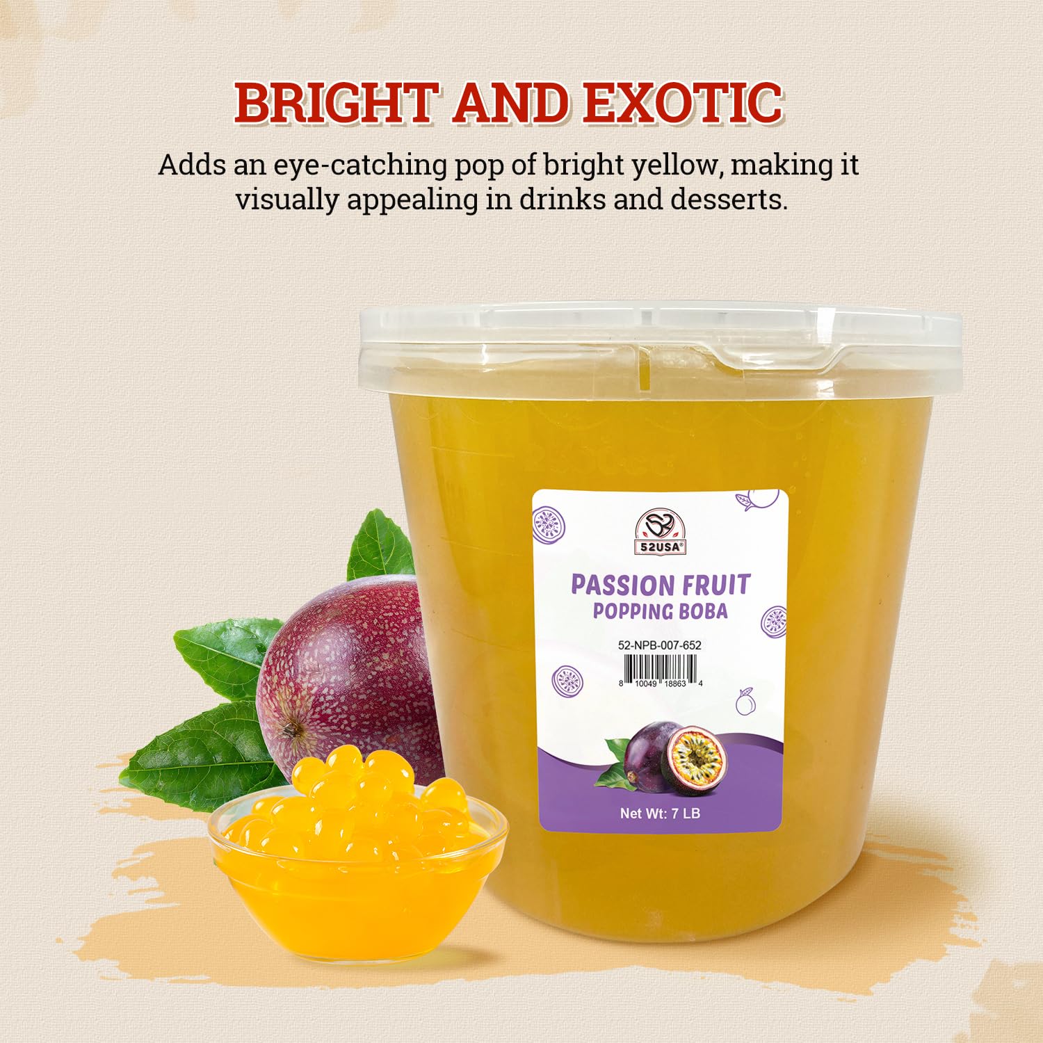 Snapklik.com : 52USA Passion Fruit Popping Boba Pearls For Bubble Tea ...