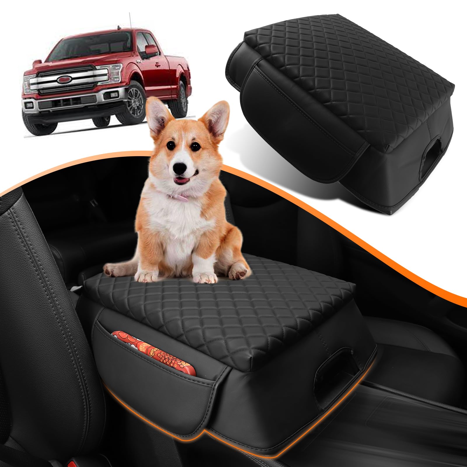 Amazon.com: OKLSG Center Console Armrest Cover for 2015-2020 F150, 2017 ...