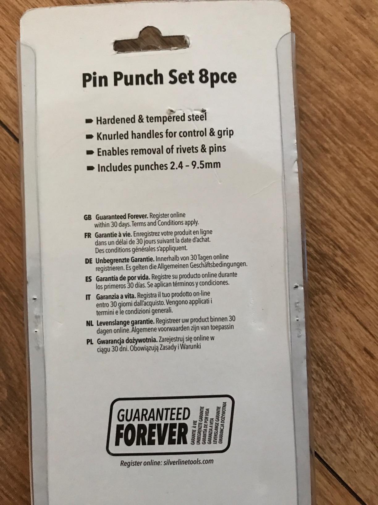 Silverline Pin Punch Set 8pce (PC12) : Amazon.co.uk: DIY & Tools