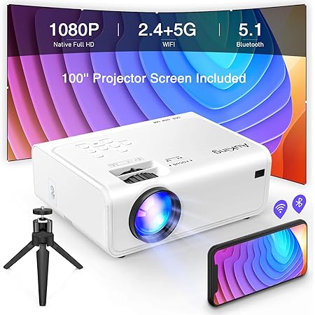 AuKing Projector, 2023 Upgraded Mini Projector, 7500 lumens Multimedia ...