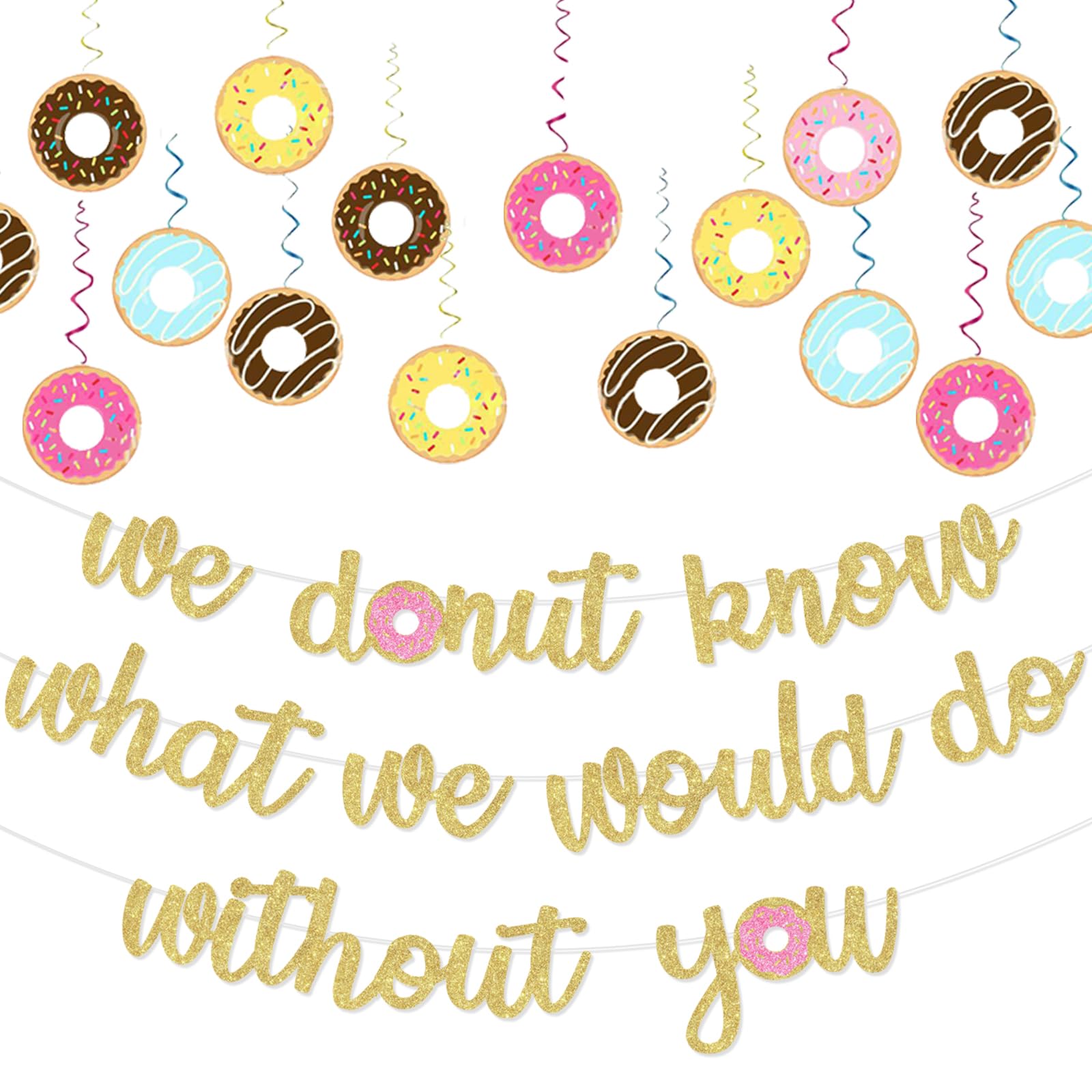 Amazon.com: Balterever Donut Farewell Party Decorations We Donut Know ...