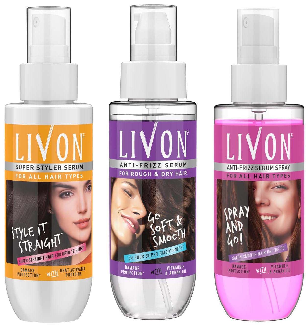 Buy Livon Super Styler Serum 100 ml & Livon Hair Serum 100 ml & Livon ...