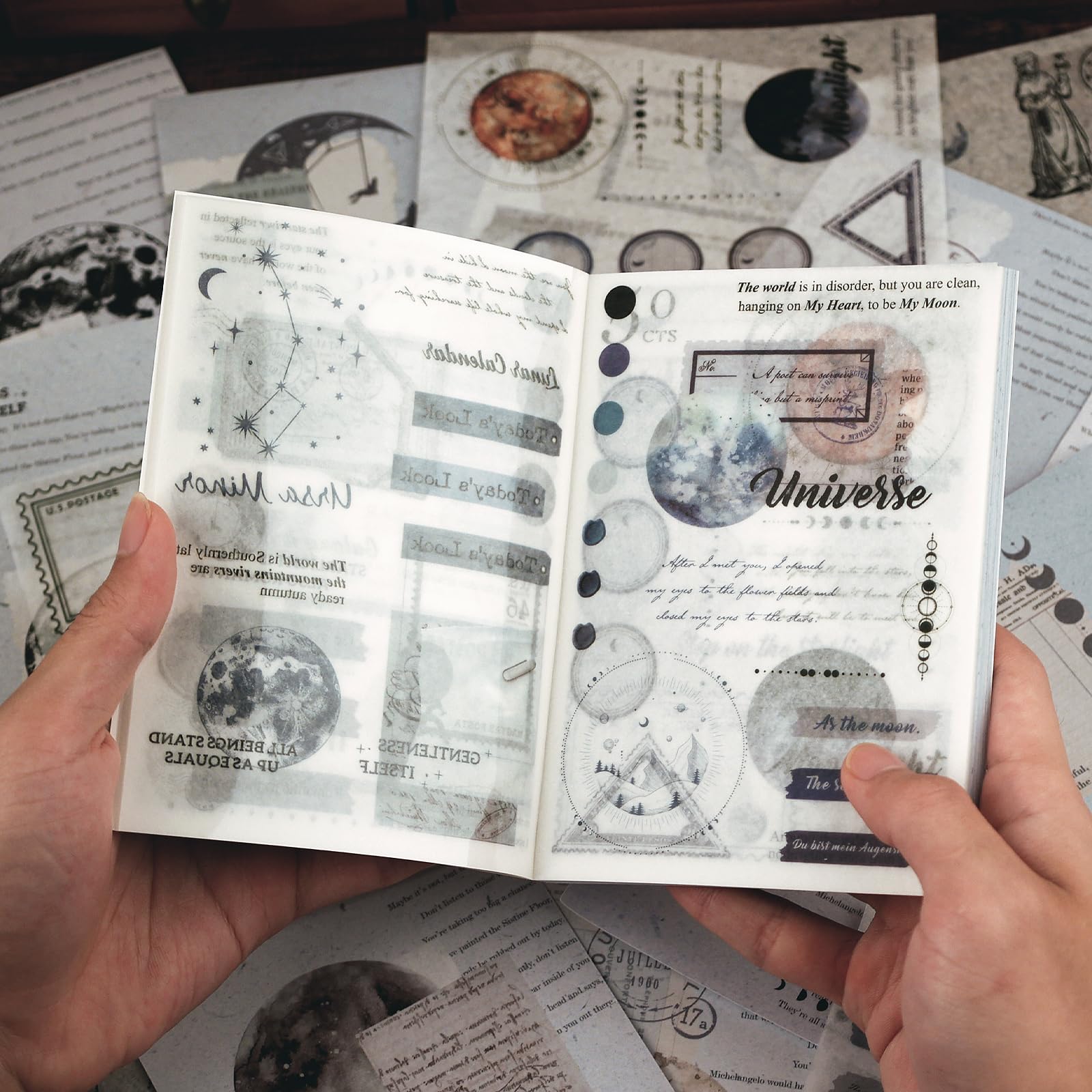 Amazon.com: Dizdkizd Celestial Themed Washi Stickers for Journaling ...