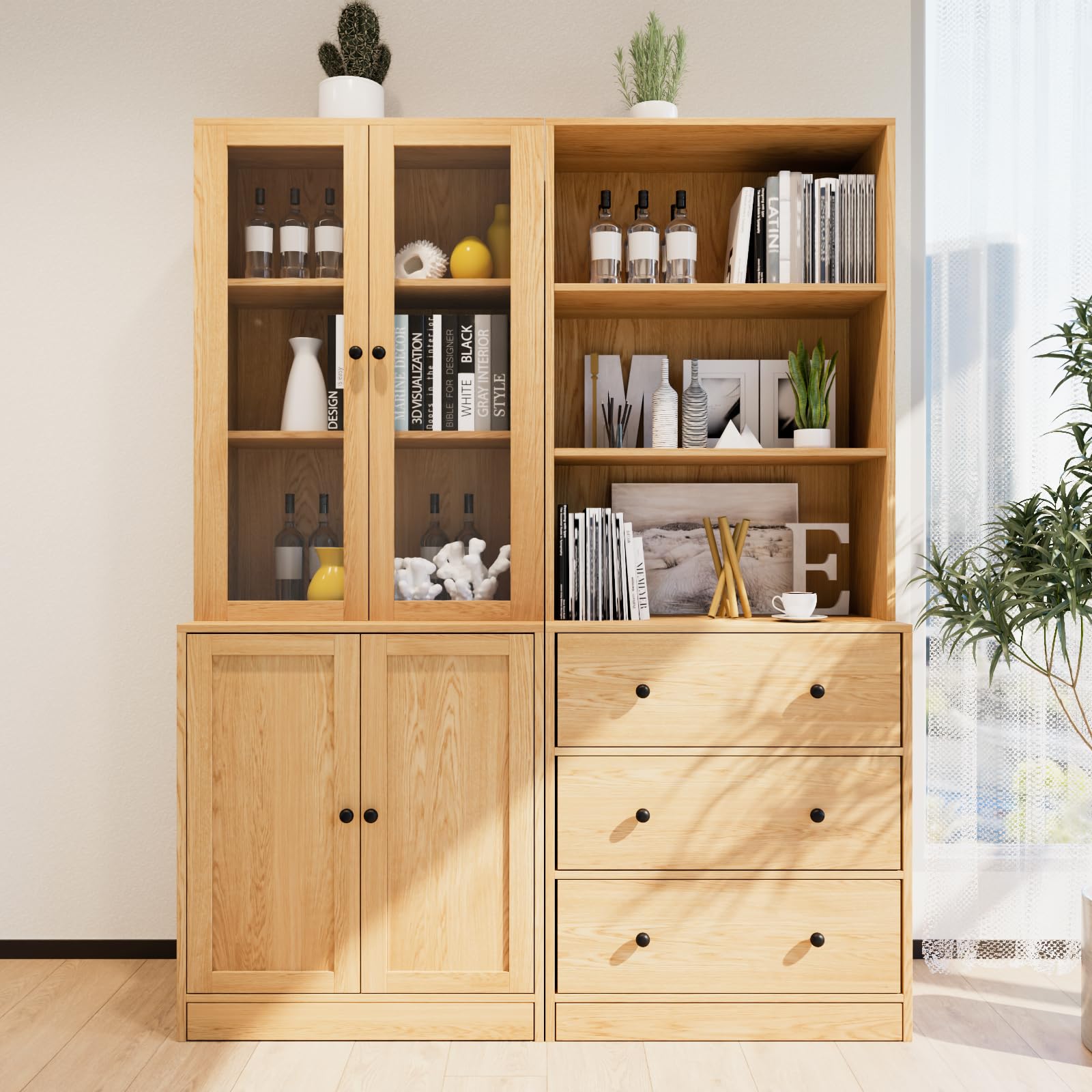 Amazon.com: TUSY 71" Bookshelf Bookcase, 3-Tier Modern Bookshelves 3 ...