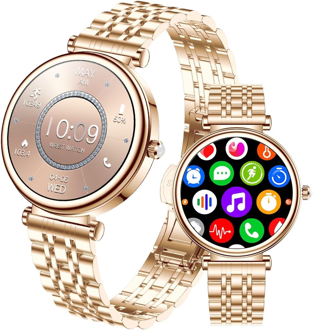 Amazon.com: Efolen Smart Watches for Women with Diamonds (Answer/Make ...